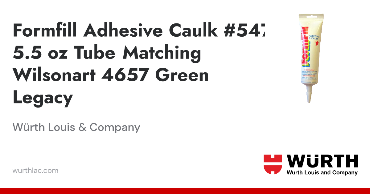 Formfill Adhesive Caulk #5476 5.5 oz Tube Matching Wilsonart 4657 Green ...