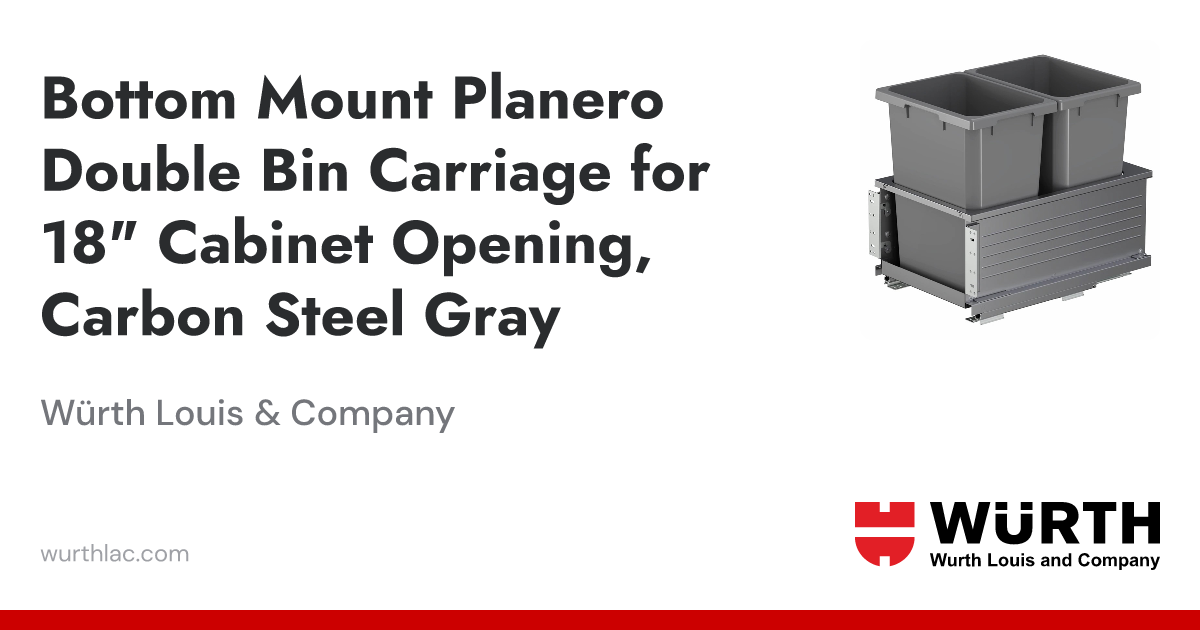 Bottom Mount Planero Double Bin Carriage for 18" Cabinet Opening ...