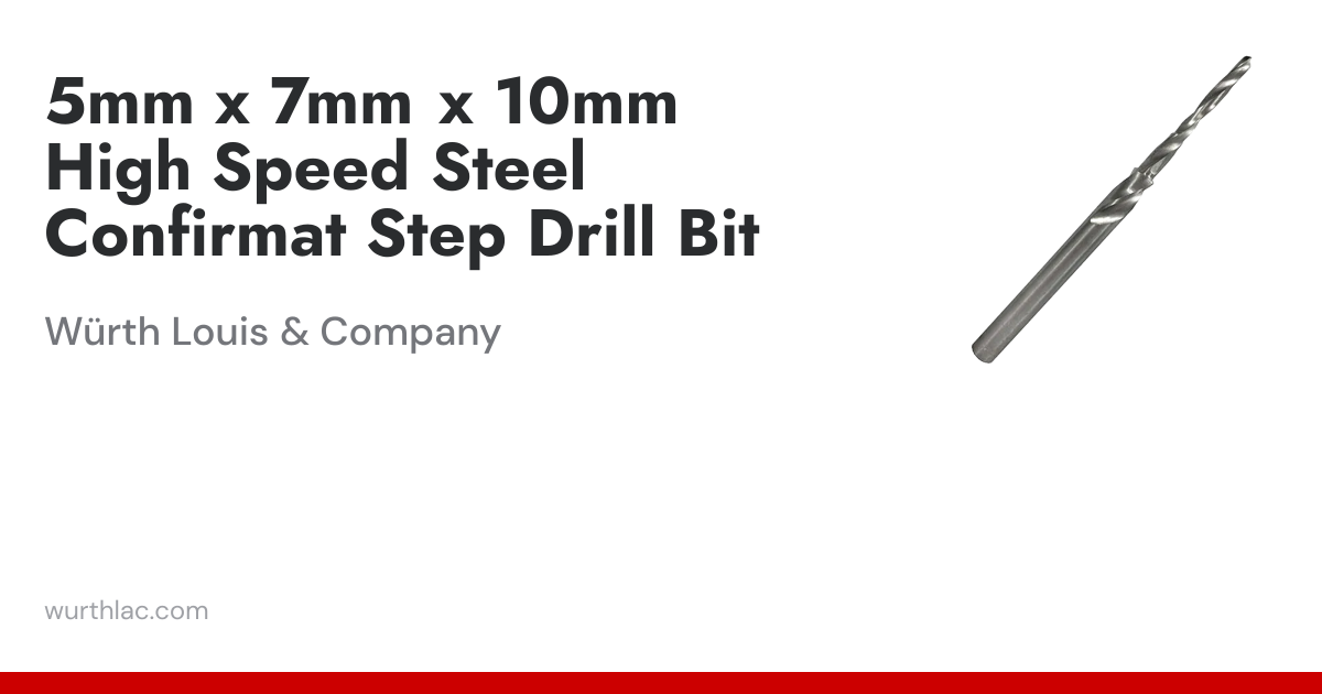 5mm x 7mm x 10mm High Speed Steel Confirmat Step Drill Bit | Würth ...