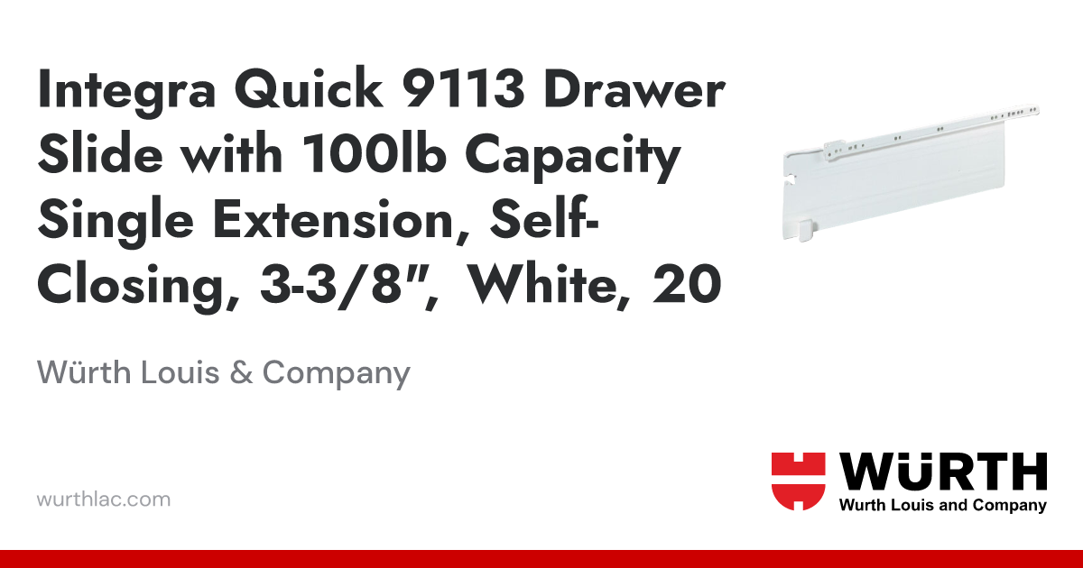 Integra Quick 9113 Drawer Slide with 100lb Capacity Single Extension ...