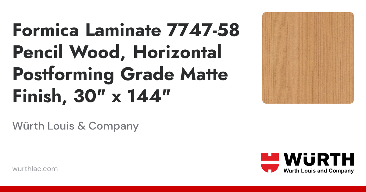 Formica Laminate 7747-58 Pencil Wood, Horizontal Postforming Grade ...