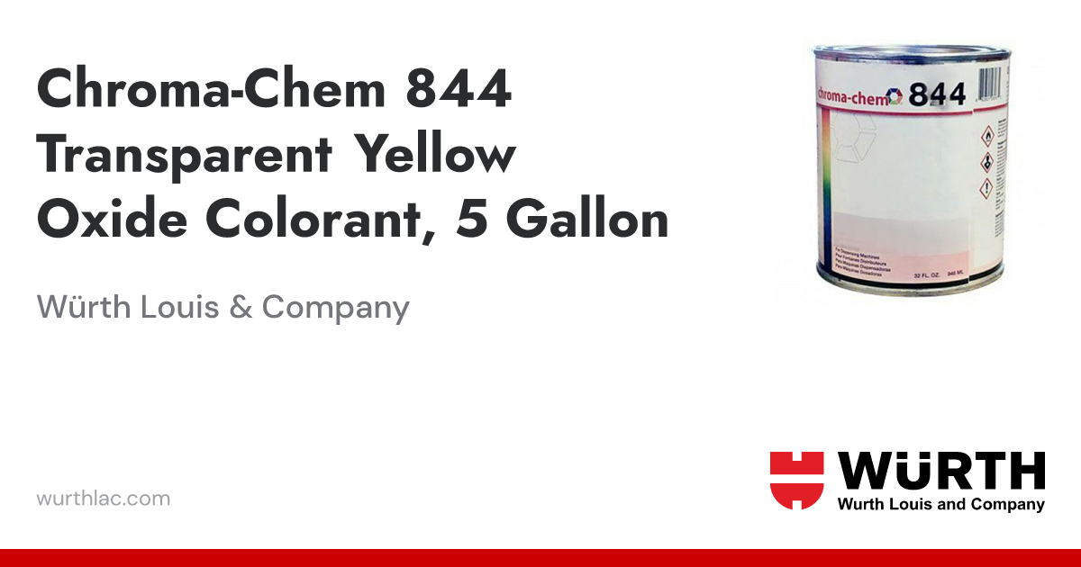 Chroma-Chem 844 Transparent Yellow Oxide Colorant, 5 Gallon | Würth ...