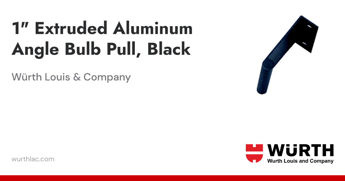 1" Extruded Aluminum Angle Bulb Pull, Black | Wurth Louis and Company