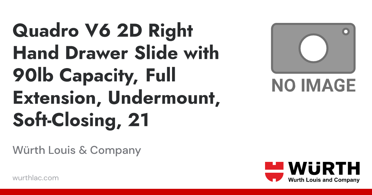 Quadro V6 2D Right Hand Drawer Slide with 90lb Capacity, Full Extension ...