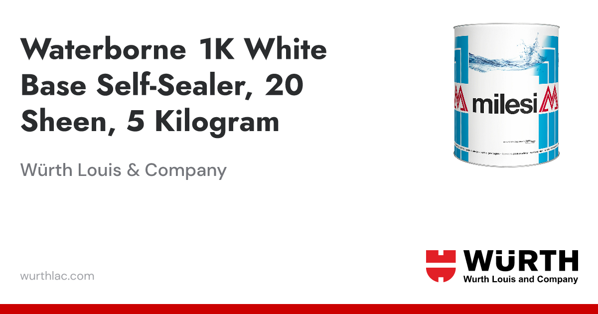 Waterborne 1K White Base Self-Sealer, 20 Sheen, 5 Kilogram | Würth ...