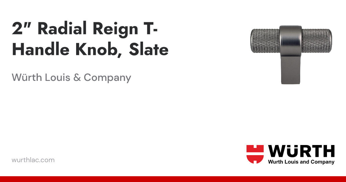 2" Radial Reign T-Handle Knob, Slate | Würth Louis & Company