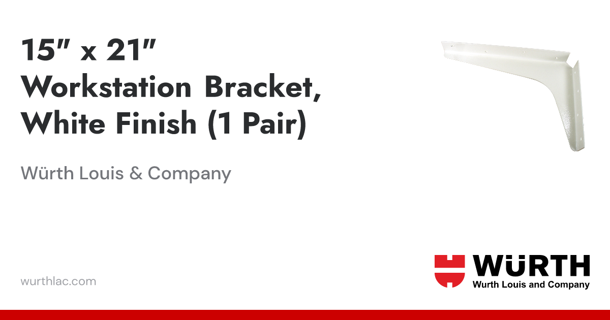 15" x 21" Workstation Bracket, White Finish (1 Pair) | Würth Louis ...