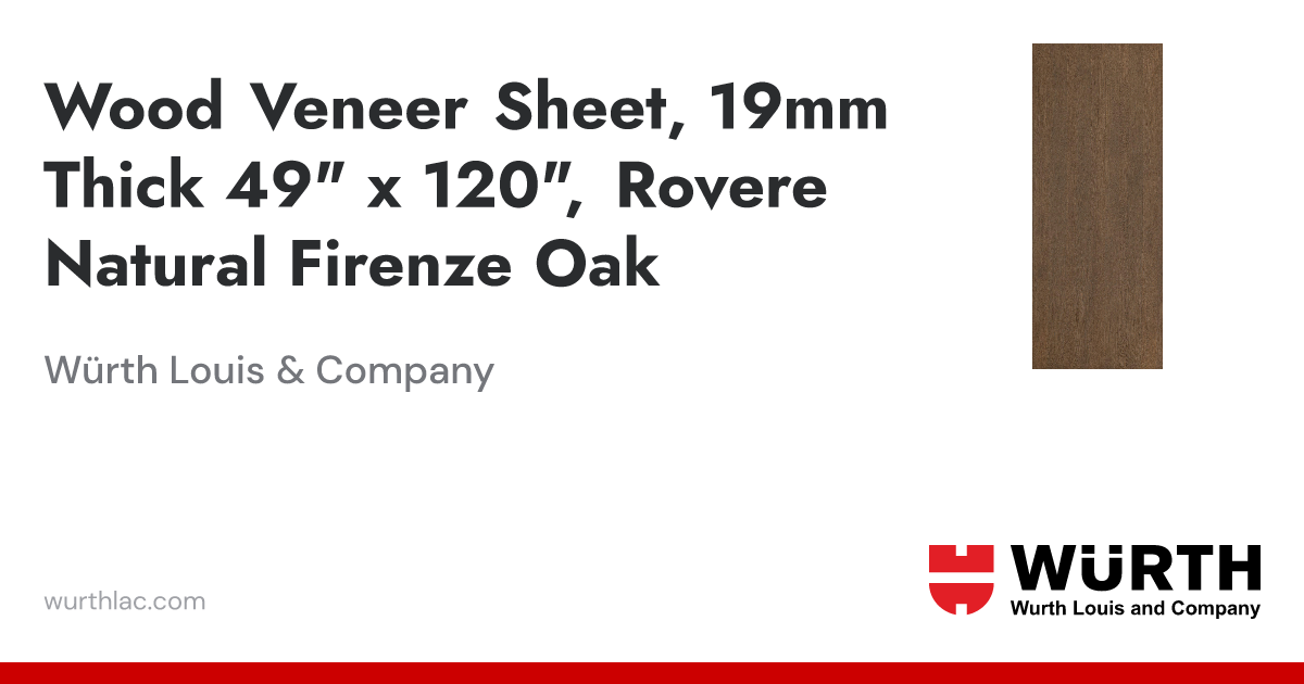 Wood Veneer Sheet, 19mm Thick 49" x 120", Rovere Natural Firenze Oak ...