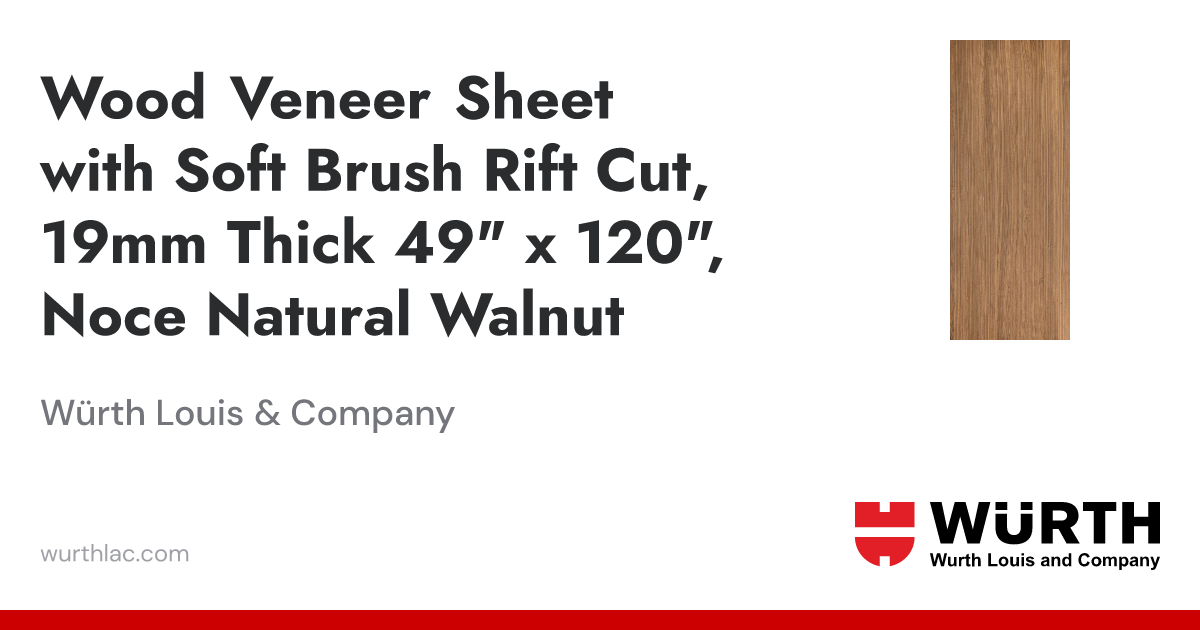 Wood Veneer Sheet with Soft Brush Rift Cut, 19mm Thick 49" x 120", Noce ...