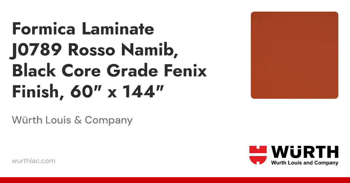 Formica Laminate J0789 Rosso Namib, Black Core Grade Fenix Finish, 60 ...