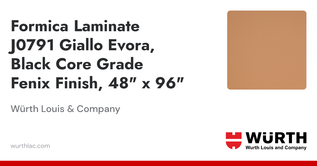 Formica Laminate J0791 Giallo Evora, Black Core Grade Fenix Finish, 48 ...
