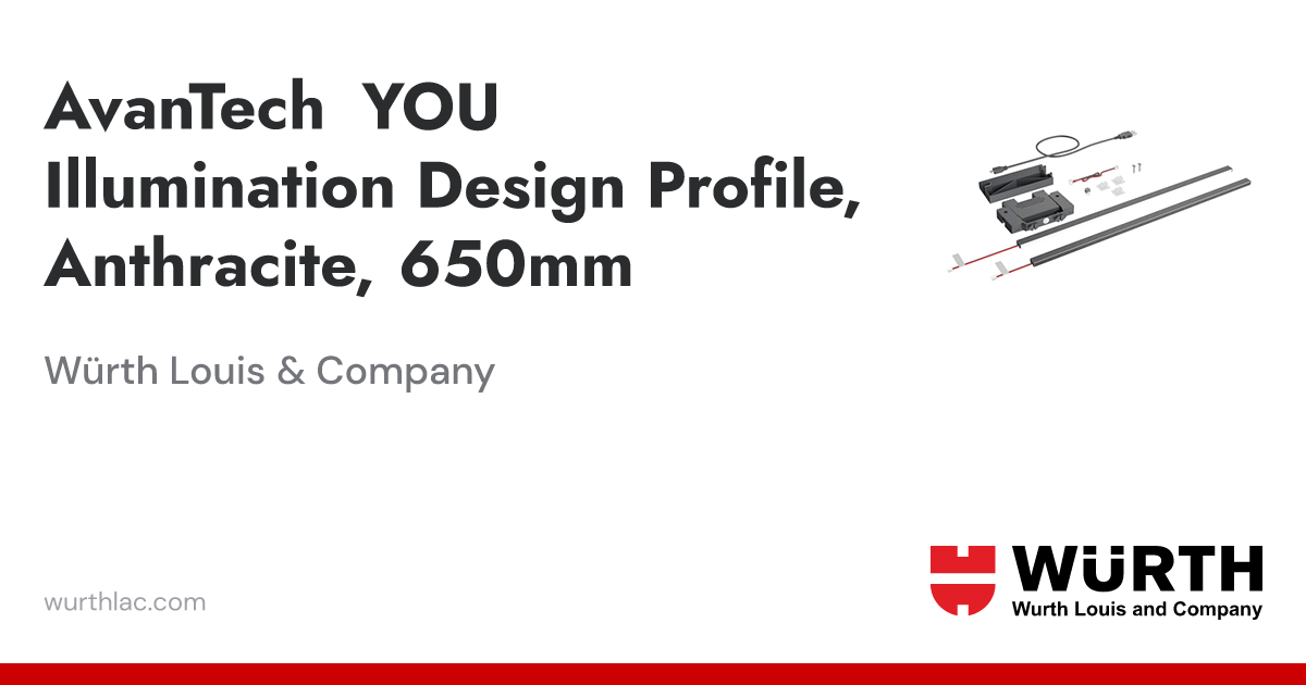 AvanTech YOU Illumination Design Profile, Anthracite, 650mm | Würth ...