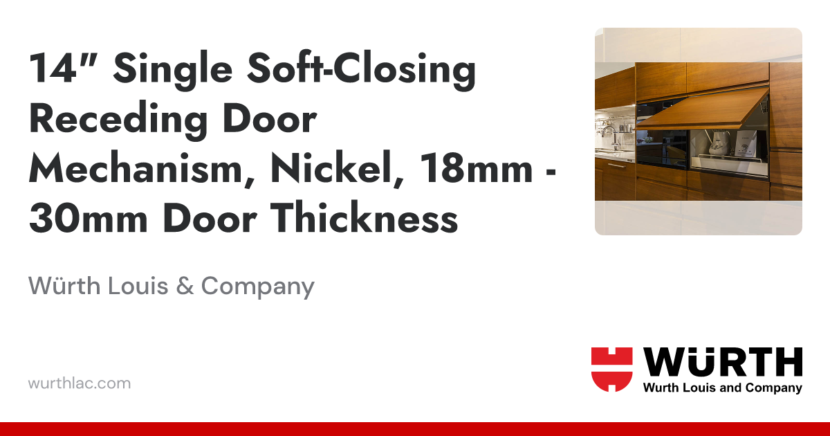 14" Single Soft-Closing Receding Door Mechanism, Nickel, 18mm - 30mm ...