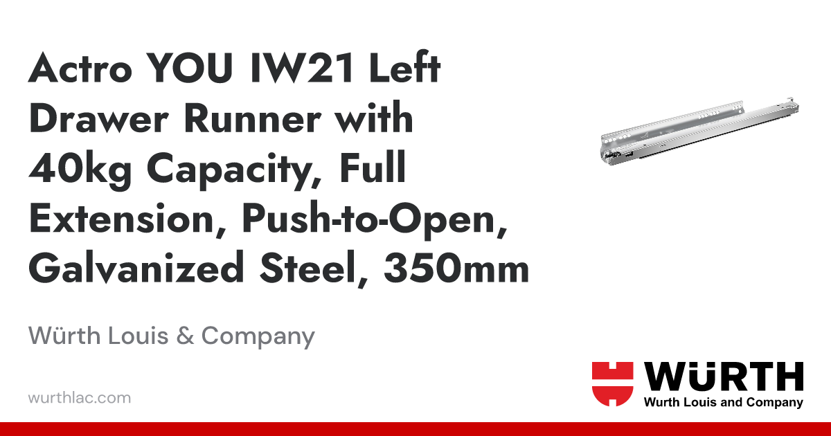 Actro YOU IW21 Left Drawer Runner with 40kg Capacity, Full Extension ...