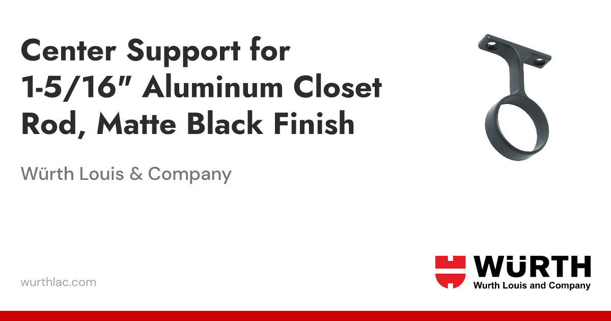 Center Support for 1-5/16" Aluminum Closet Rod, Matte Black Finish ...