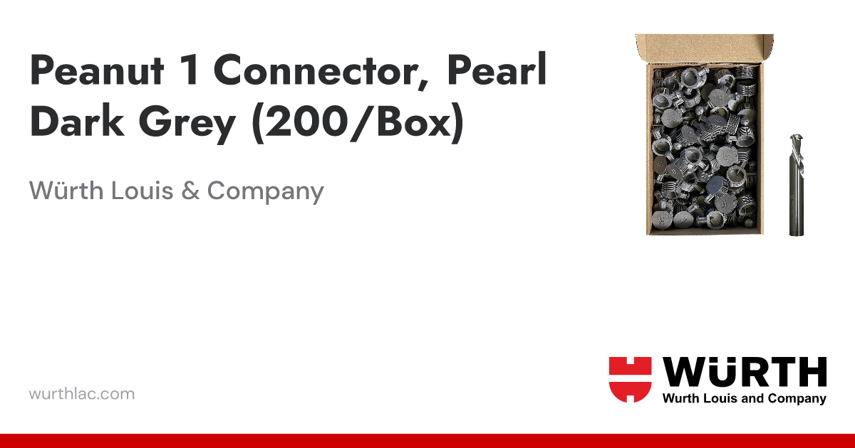Peanut 1 Connector, Pearl Dark Grey (200/Box) | Würth Louis & Company