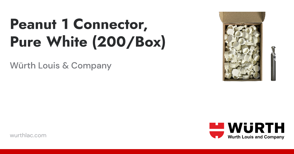 Peanut 1 Connector, Pure White (200/Box) | Würth Louis & Company