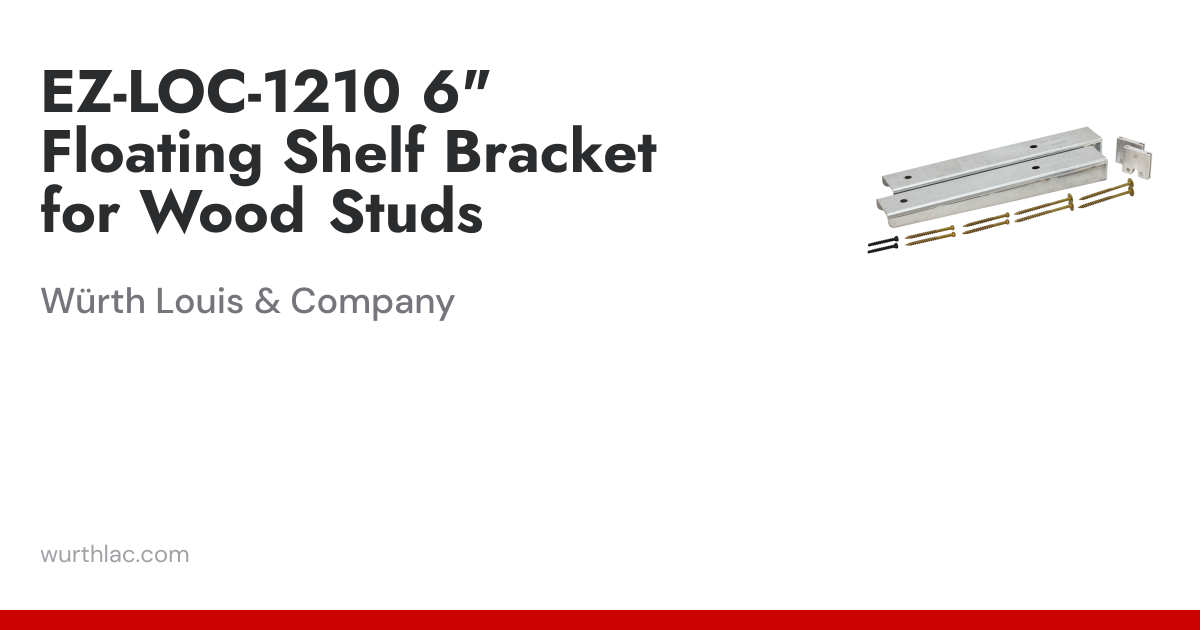 EZ-LOC-1210 6" Floating Shelf Bracket for Wood Studs | Würth Louis ...