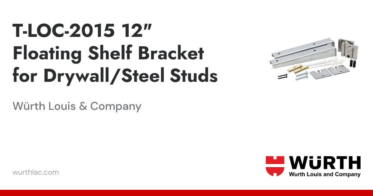 T-LOC-2015 12" Floating Shelf Bracket for Drywall/Steel Studs | Würth ...