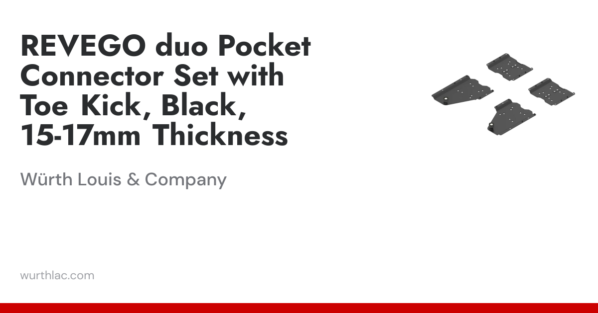 REVEGO duo Pocket Connector Set with Toe Kick, Black, 15-17mm Thickness ...