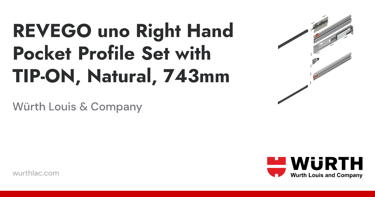 REVEGO uno Right Hand Pocket Profile Set with TIP-ON, Natural, 743mm ...