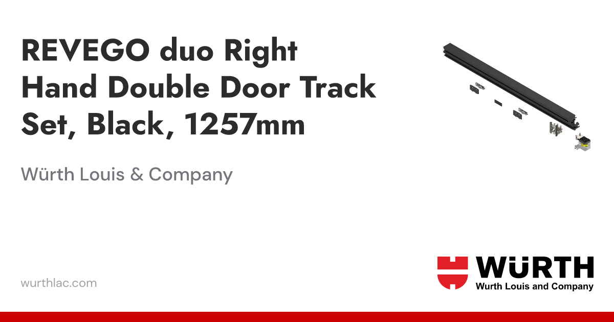 REVEGO duo Right Hand Double Door Track Set, Black, 1257mm | Würth ...