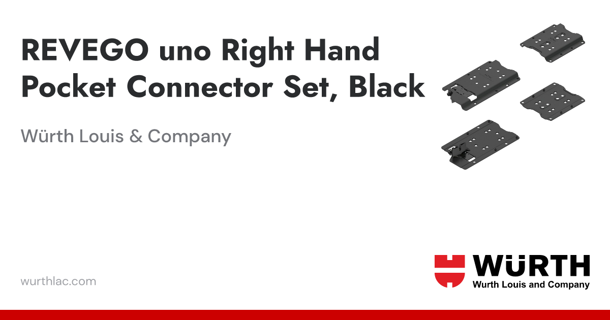 REVEGO uno Right Hand Pocket Connector Set, Black | Würth Louis & Company
