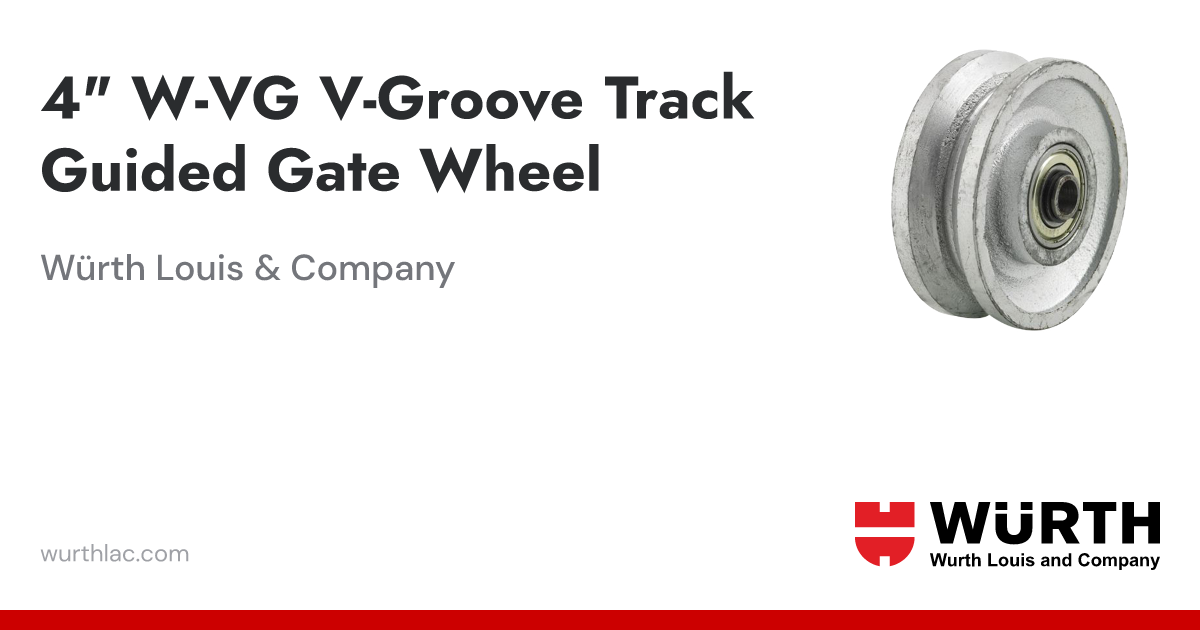 4" W-VG V-Groove Track Guided Gate Wheel | Würth Louis & Company