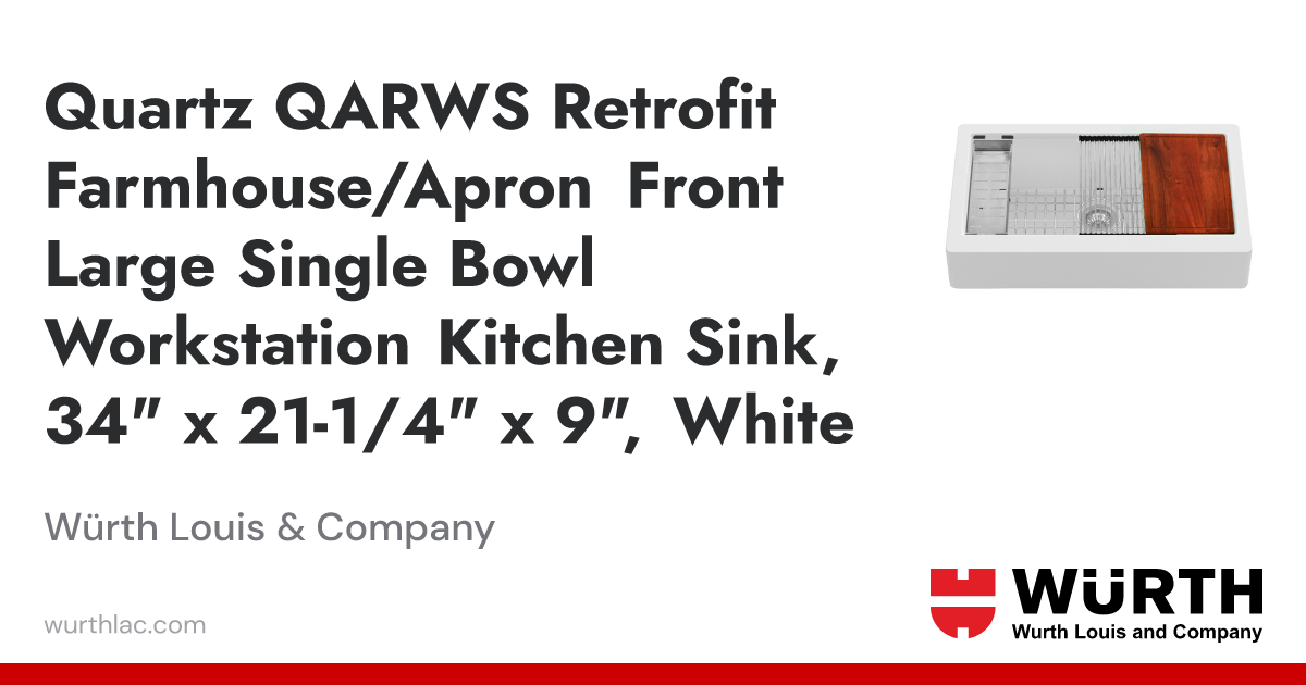 Quartz QARWS Retrofit Farmhouse/Apron Front Large Single Bowl ...