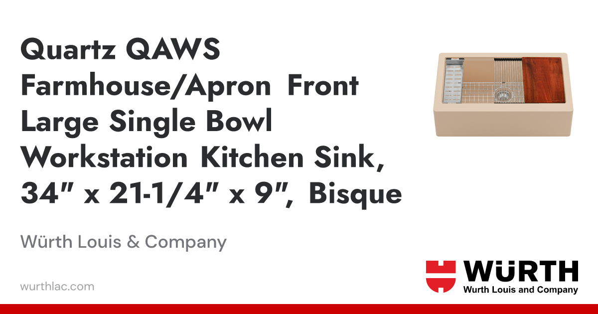 Quartz QAWS Farmhouse/Apron Front Large Single Bowl Workstation Kitchen ...