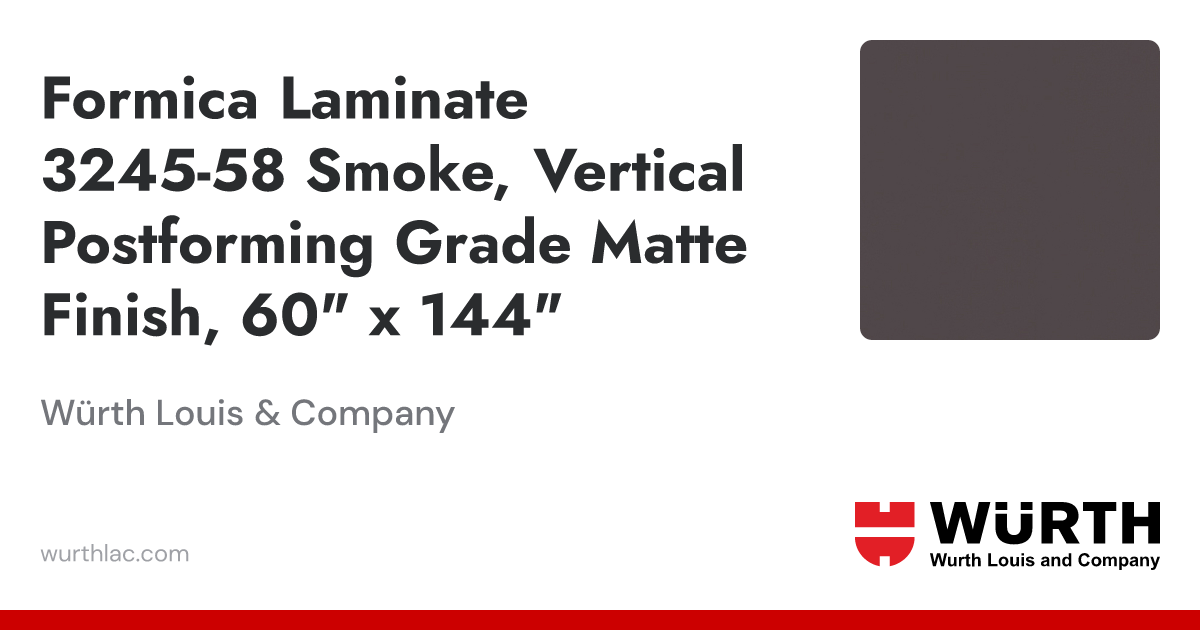 Formica Laminate 3245-58 Smoke, Vertical Postforming Grade Matte Finish ...