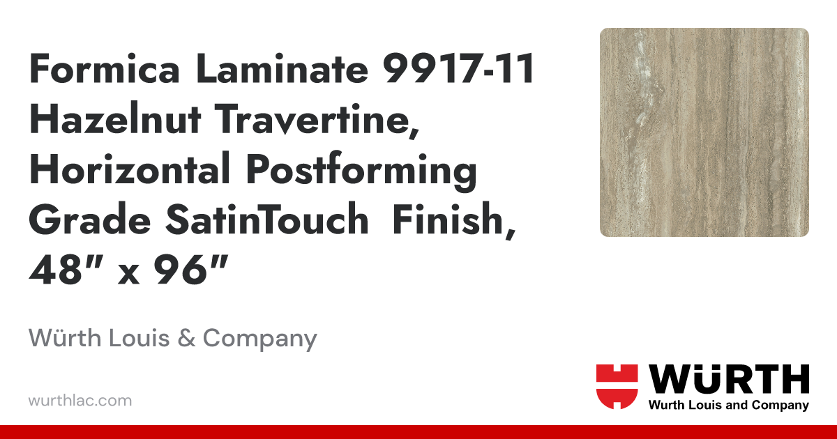 Formica Laminate 9917-11 Hazelnut Travertine, Horizontal Postforming Grade SatinTouch Finish, 48 ...