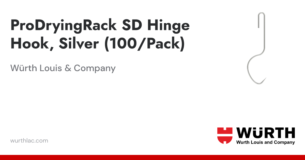 ProDryingRack SD Hinge Hook, Silver (100/Pack) | Würth Louis & Company