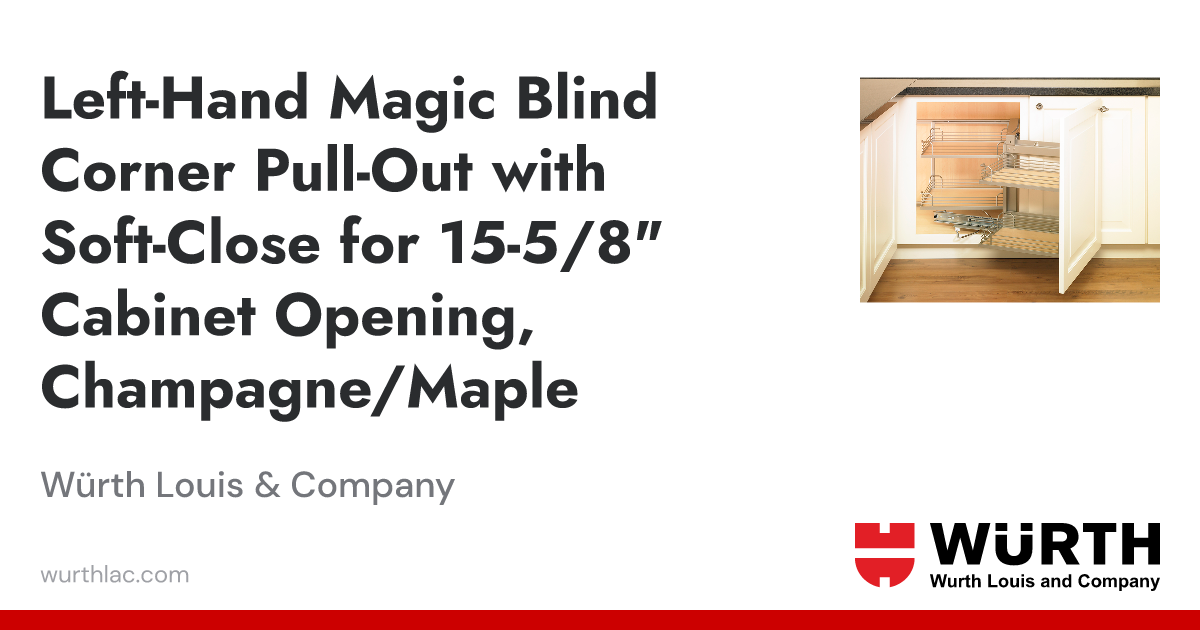 Left-Hand Magic Blind Corner Pull-Out with Soft-Close for 15-5/8" Cabinet Opening, Champagne ...