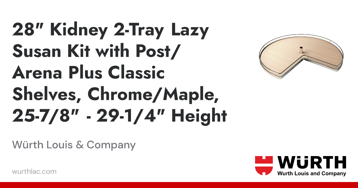 28" Kidney 2-Tray Lazy Susan Kit with Post/Arena Plus Classic Shelves ...
