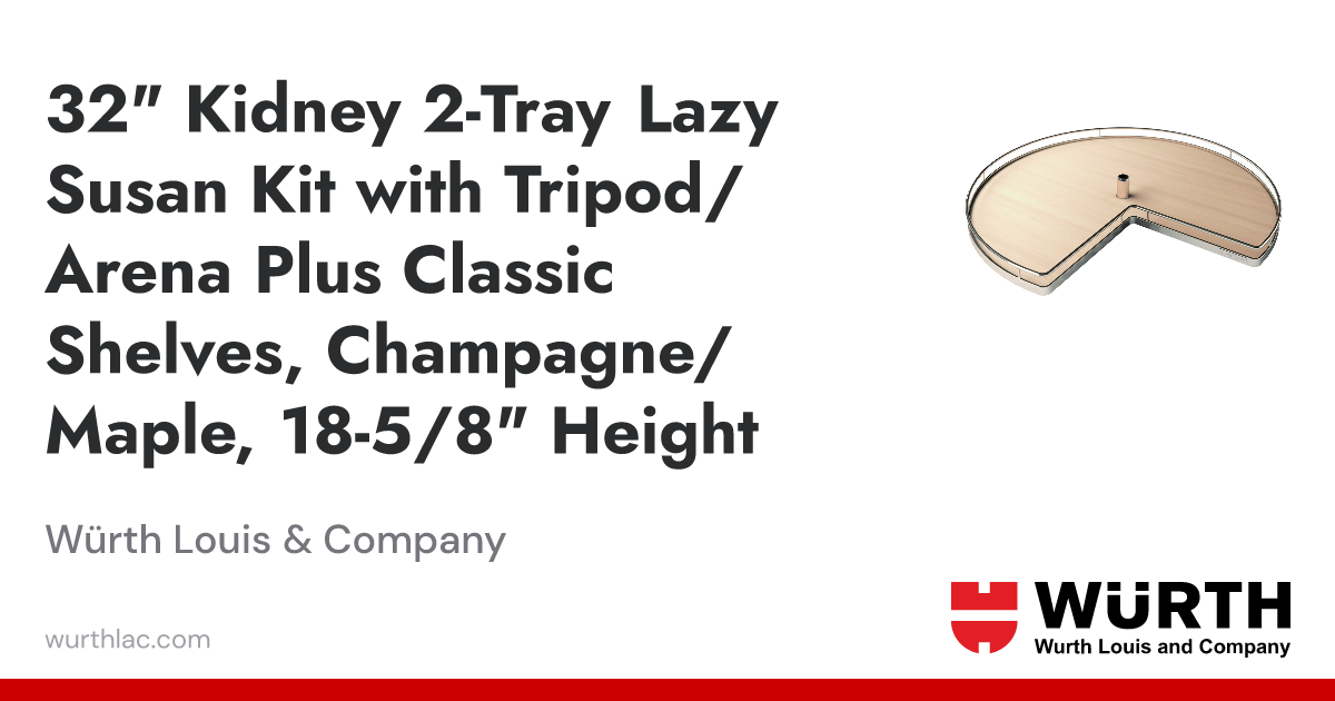 32" Kidney 2-Tray Lazy Susan Kit with Tripod/Arena Plus Classic Shelves ...