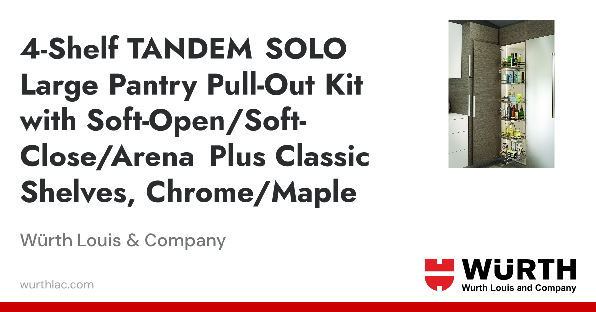 4-Shelf TANDEM SOLO Large Pantry Pull-Out Kit with Soft-Open/Soft-Close ...