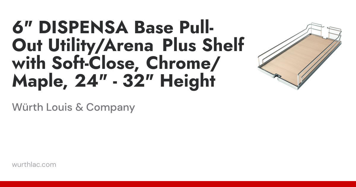 6" DISPENSA Base Pull-Out Utility/Arena Plus Shelf with Soft-Close ...