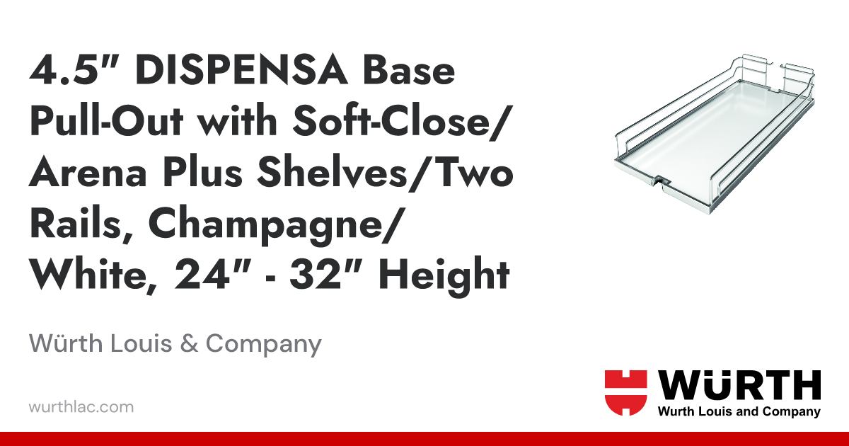 4.5" DISPENSA Base Pull-Out with Soft-Close/Arena Plus Shelves/Two ...