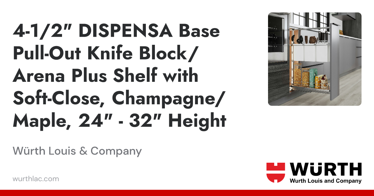4-1/2" DISPENSA Base Pull-Out Knife Block/Arena Plus Shelf with Soft ...