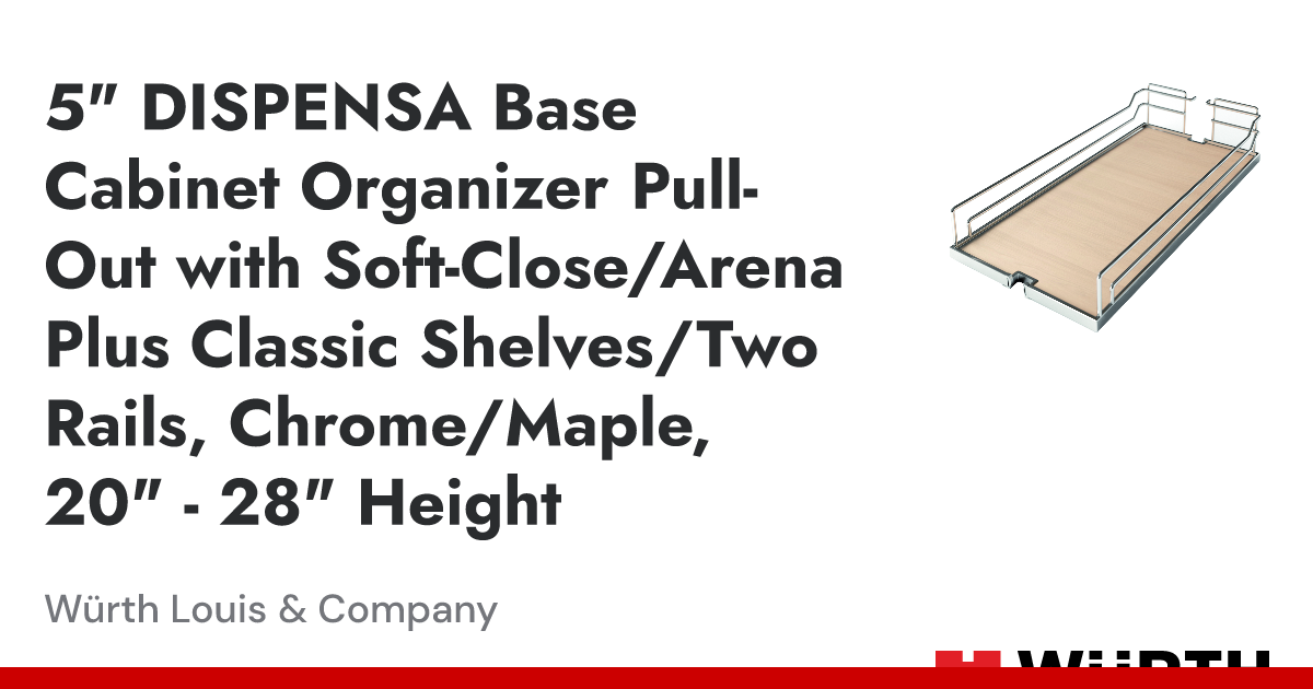 5" DISPENSA Base Cabinet Organizer Pull-Out with Soft-Close/Arena Plus ...