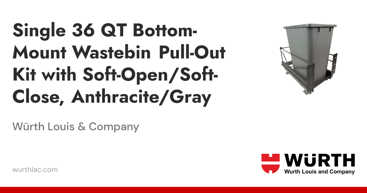 Single 36 QT Bottom-Mount Wastebin Pull-Out Kit with Soft-Open/Soft ...