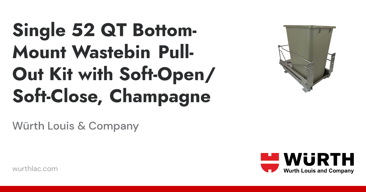 Single 52 QT Bottom-Mount Wastebin Pull-Out Kit with Soft-Open/Soft ...
