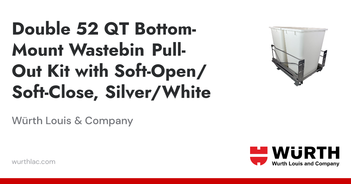 Double 52 QT Bottom-Mount Wastebin Pull-Out Kit with Soft-Open/Soft ...