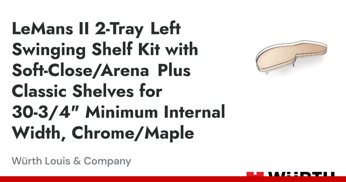 LeMans II 2-Tray Left Swinging Shelf Kit with Soft-Close/Arena Plus ...