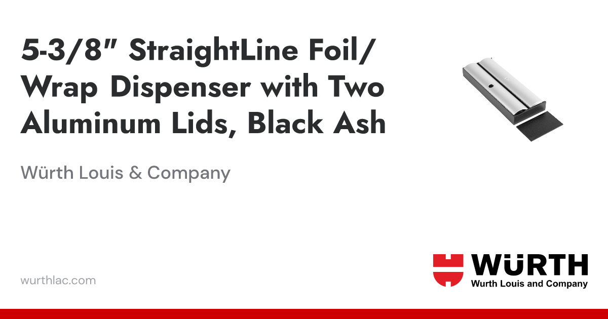 5-3/8" StraightLine Foil/Wrap Dispenser with Two Aluminum Lids, Black ...