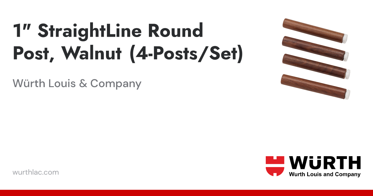 1" StraightLine Round Post, Walnut (4-Posts/Set) | Würth Louis & Company
