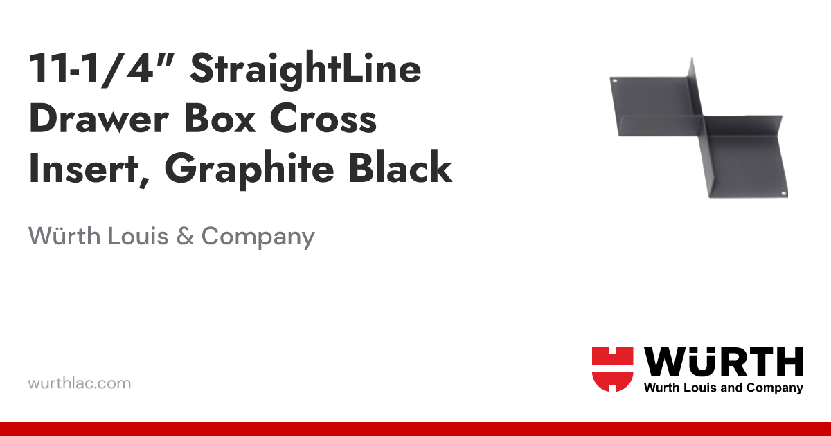11-1/4" StraightLine Drawer Box Cross Insert, Graphite Black | Würth ...