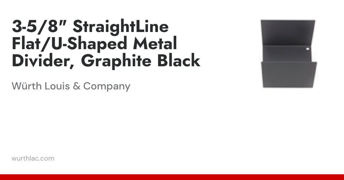 3-5/8" StraightLine Flat/U-Shaped Metal Divider, Graphite Black | Würth ...