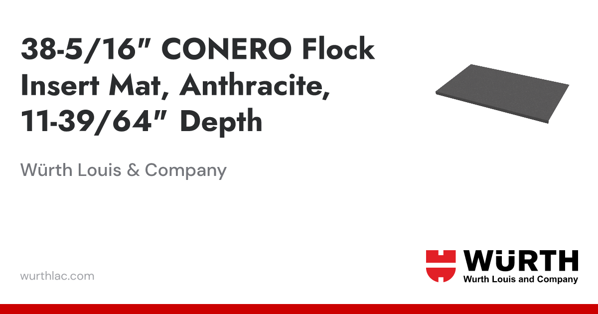 38-5/16" CONERO Flock Insert Mat, Anthracite, 11-39/64" Depth | Würth ...